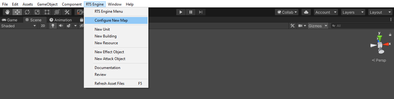 Setup New Map Scene Unity Rts Engine Documentation